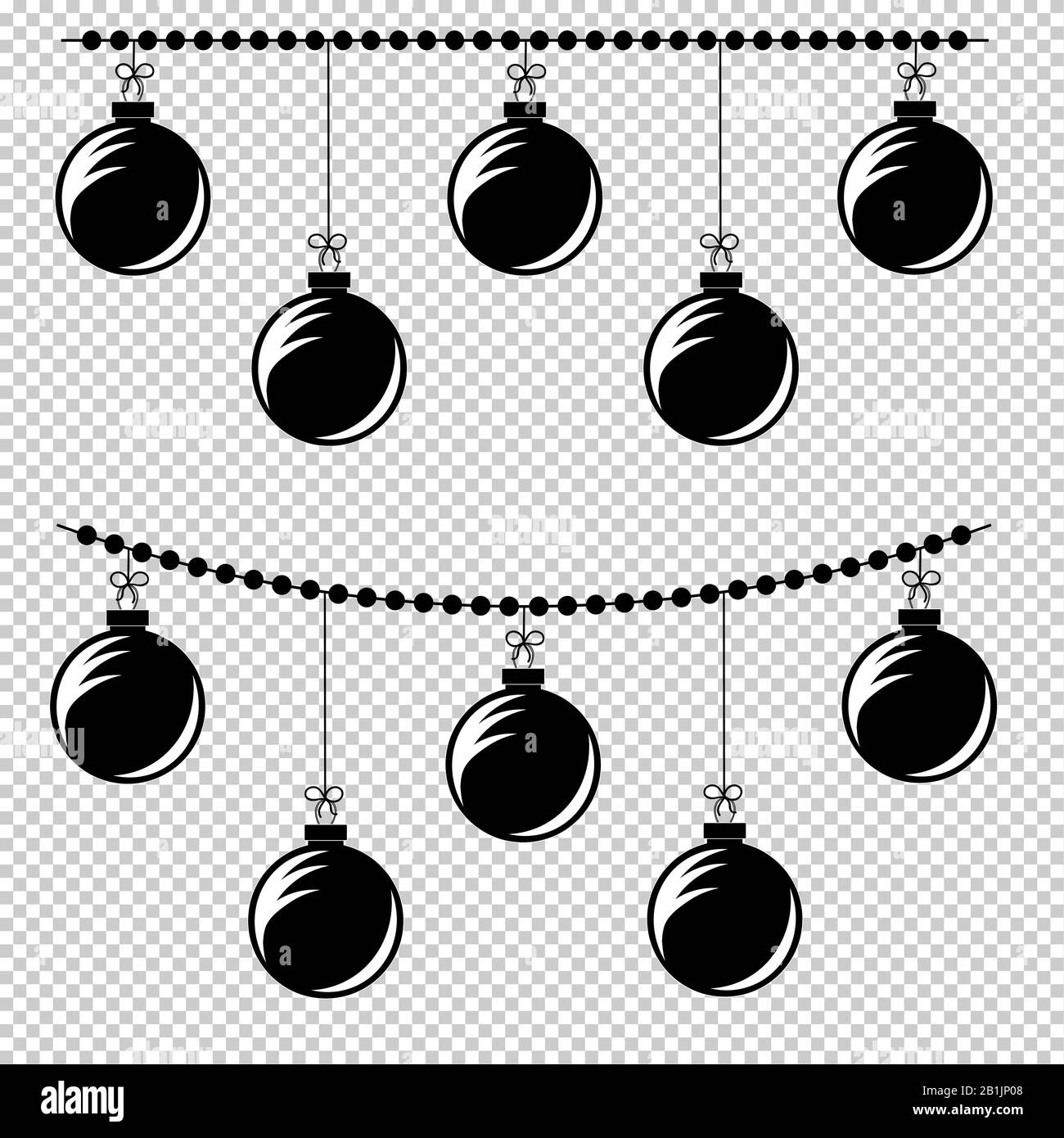 Flat black isolated string of circles attached to her Christmas ...