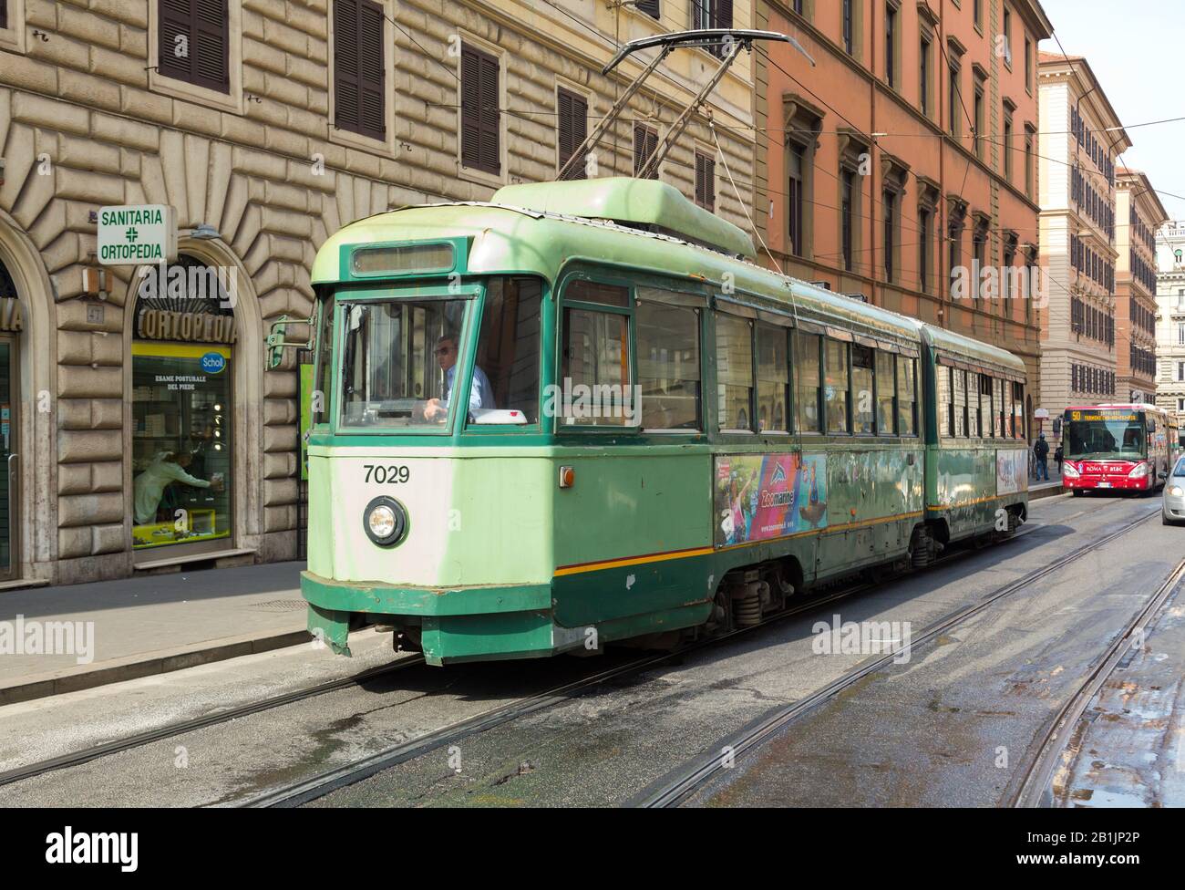 tram in a street in Rome, Italy Stock Photo - Alamy