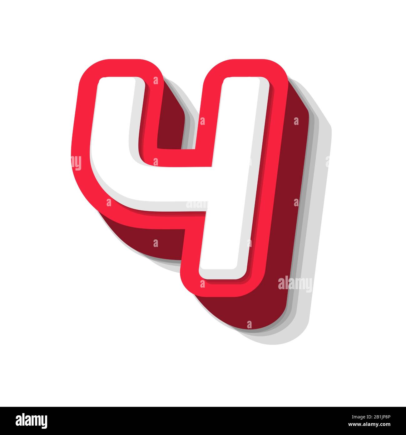 3D bold funny number 4, heavy type for modern super hero monogram ...