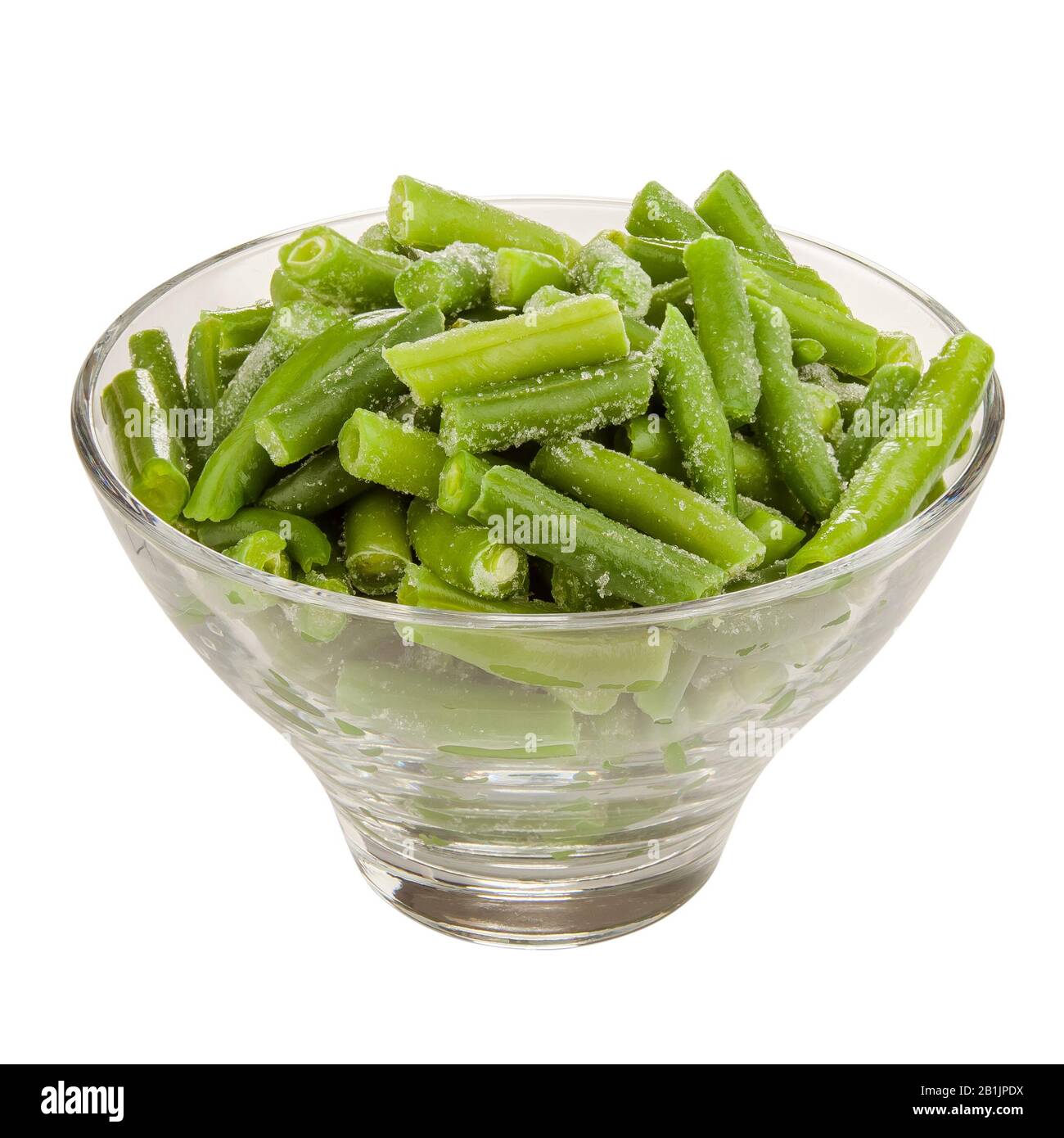 Frozen green beans in bowl on white. Isolated with clipping path Stock ...