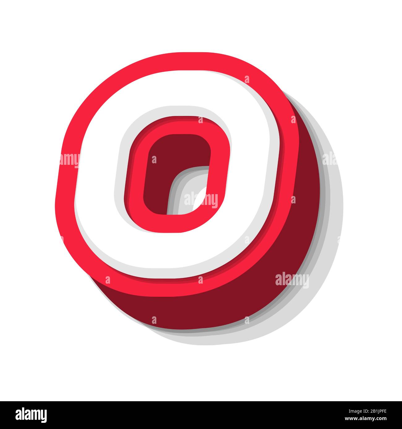 3D bold funny letter O, heavy type for modern super hero monogram ...