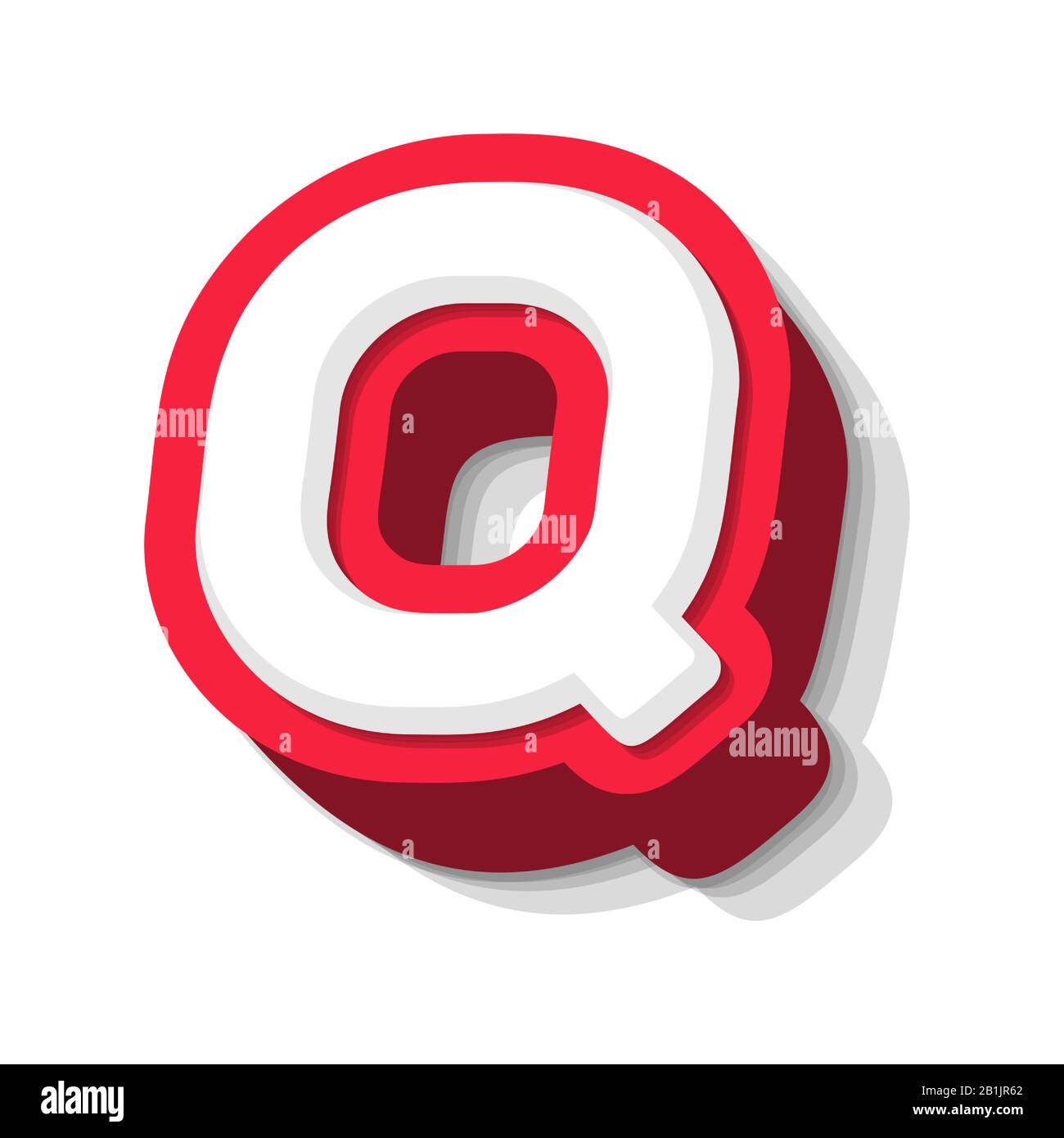 3D bold funny letter Q, heavy type for modern super hero monogram ...