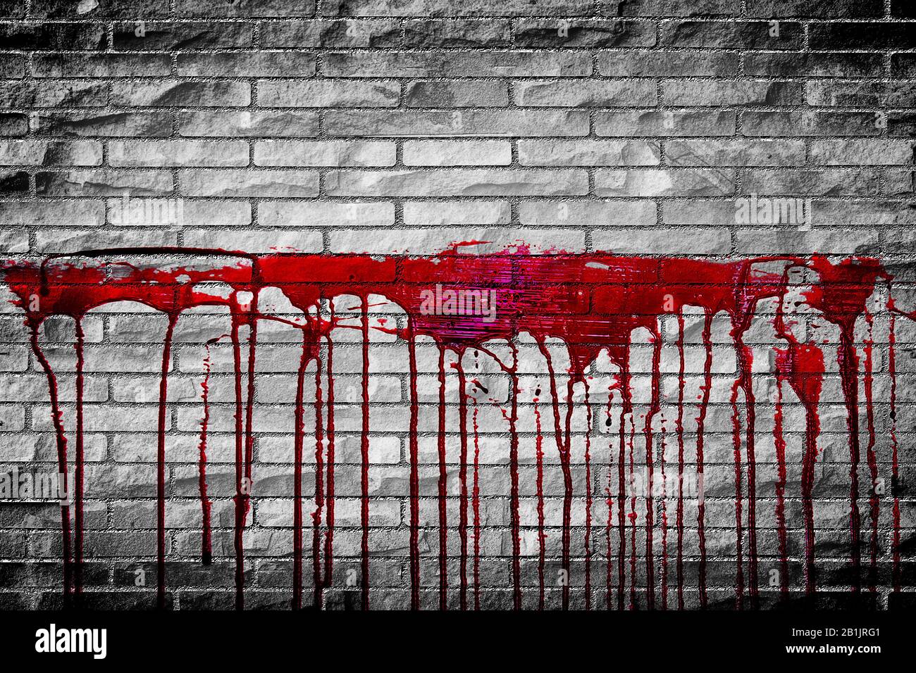 bloody brick wall in the dark for horror content and halloween festival ...