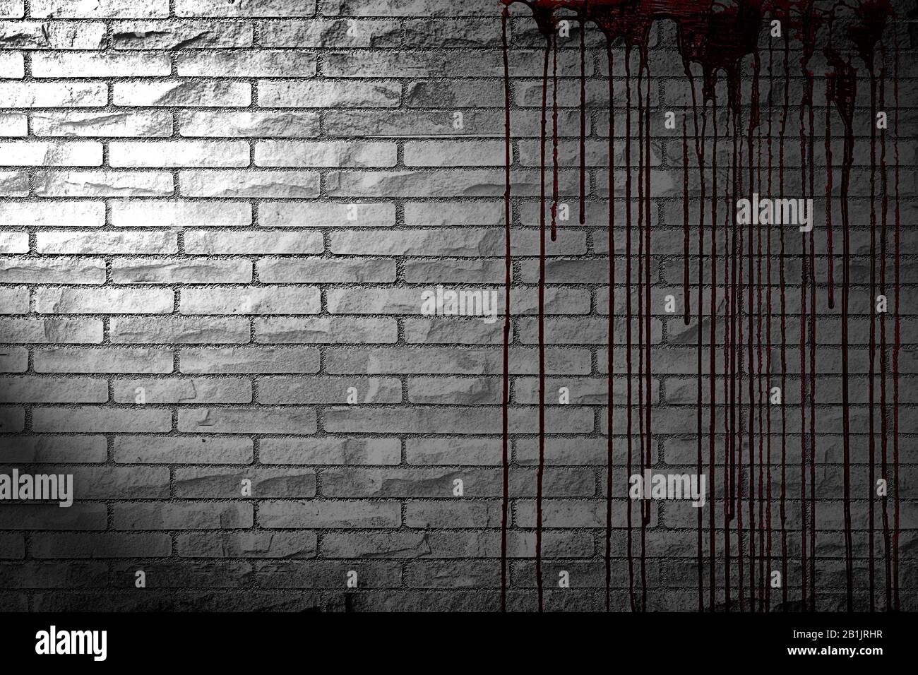 bloody brick wall in the dark for horror content and halloween festival ...