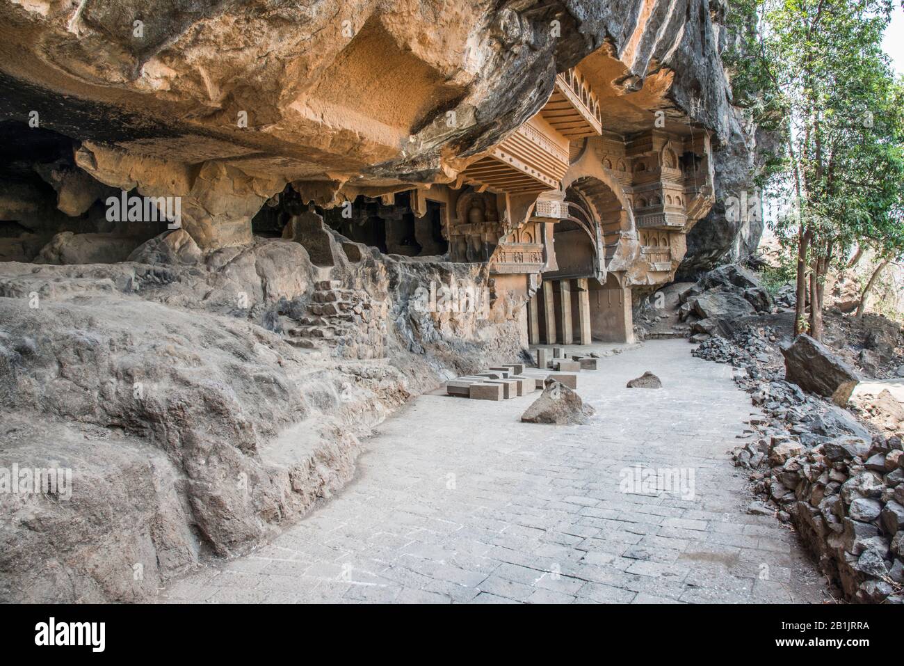 Kondana Caves, Karjat, Maharashtra, India : general-View showing ...