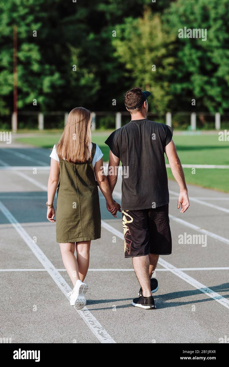 Man walking stadium hi-res stock photography and images - Alamy
