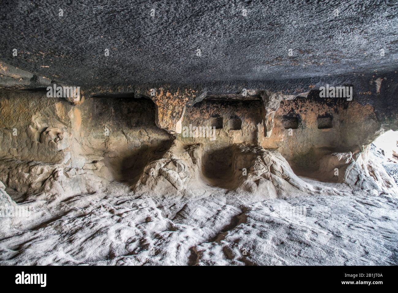Kondana Caves, Karjat, Maharashtra, India : General-View of the cells ...