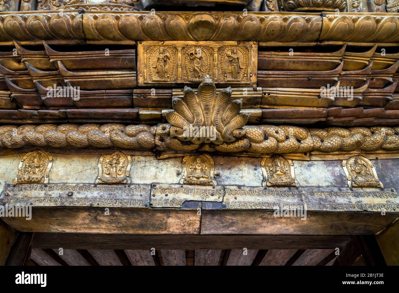 Detail of entrance gate to Taleju Temple at Durbar Square in Lalitpur ...
