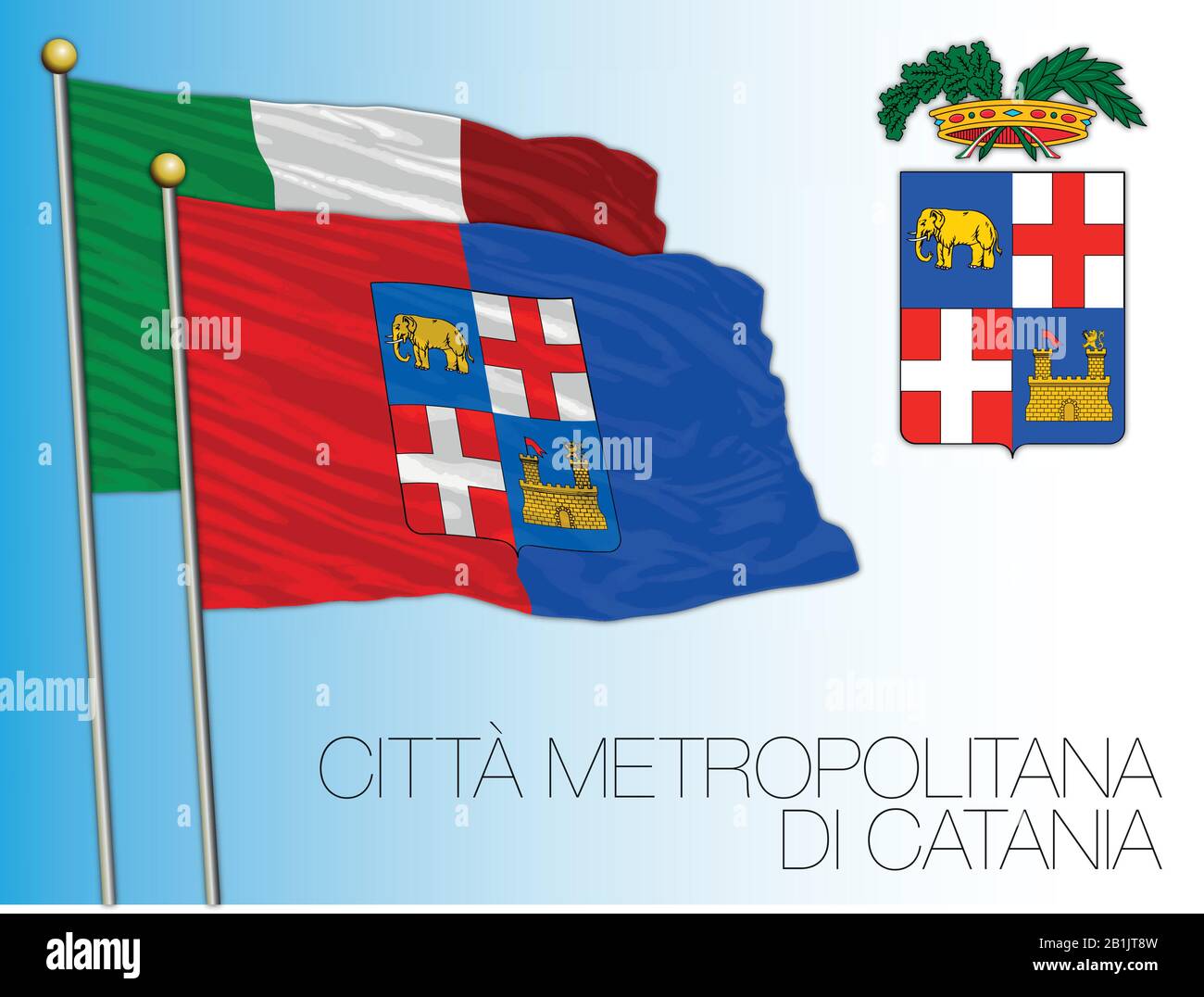Citta Metropolitana di catania, Metropolitan City of Catania, flag and ...