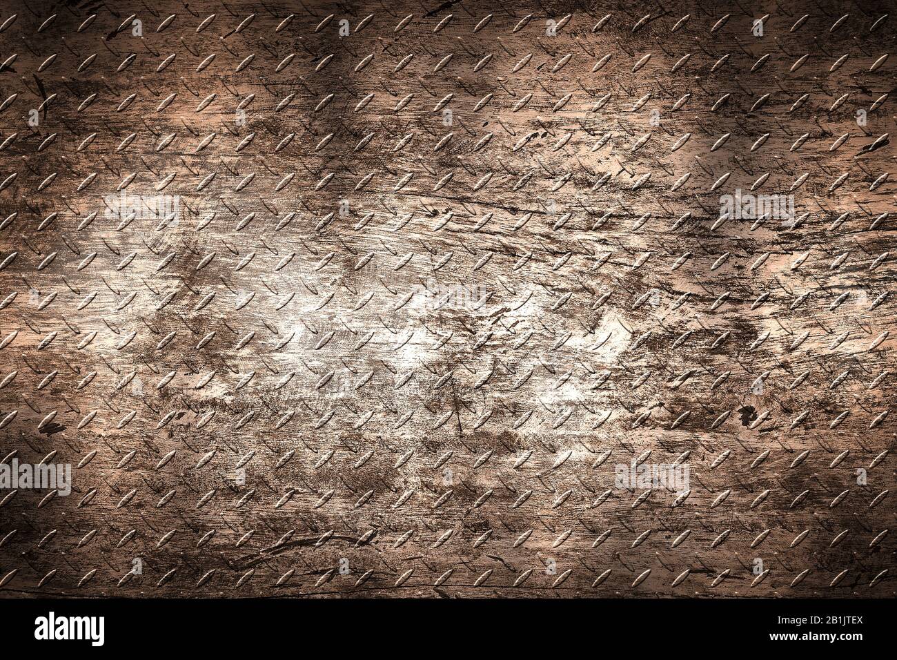 brown grunge diamond plate. dirty rust metal background and texture. 3d ...