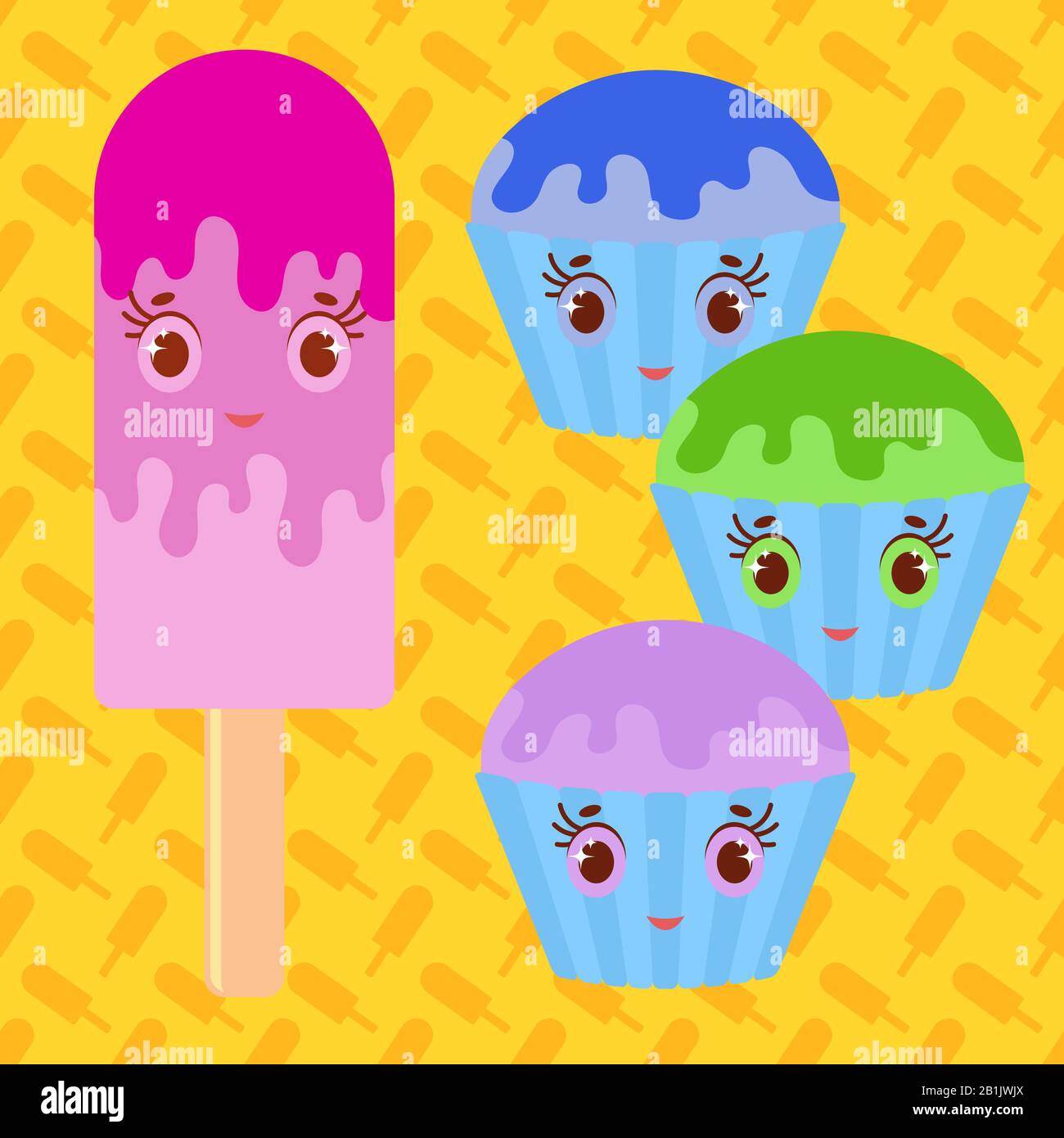 Cakes on a stick Stock Vector Images - Alamy
