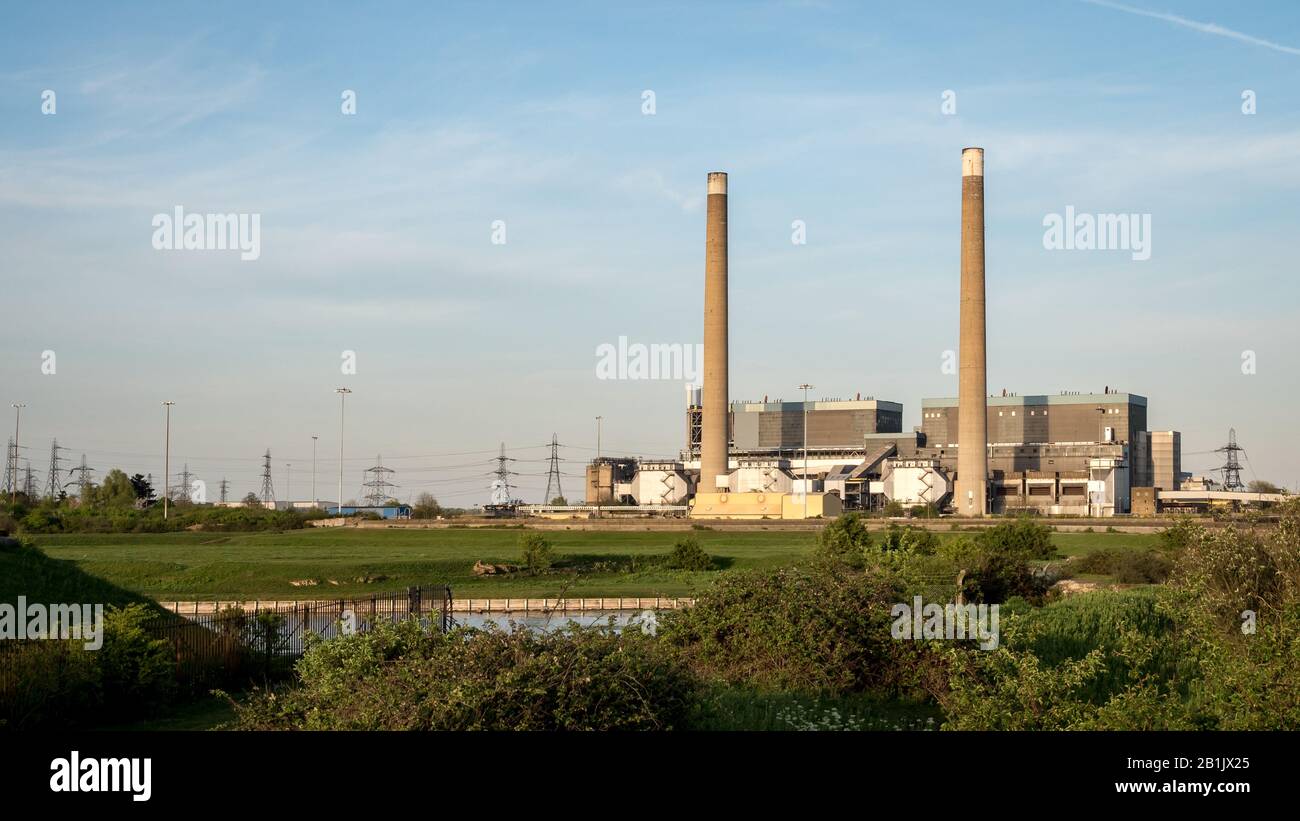 Tilbury Power Stations. The decommissioned coal power stations with ...