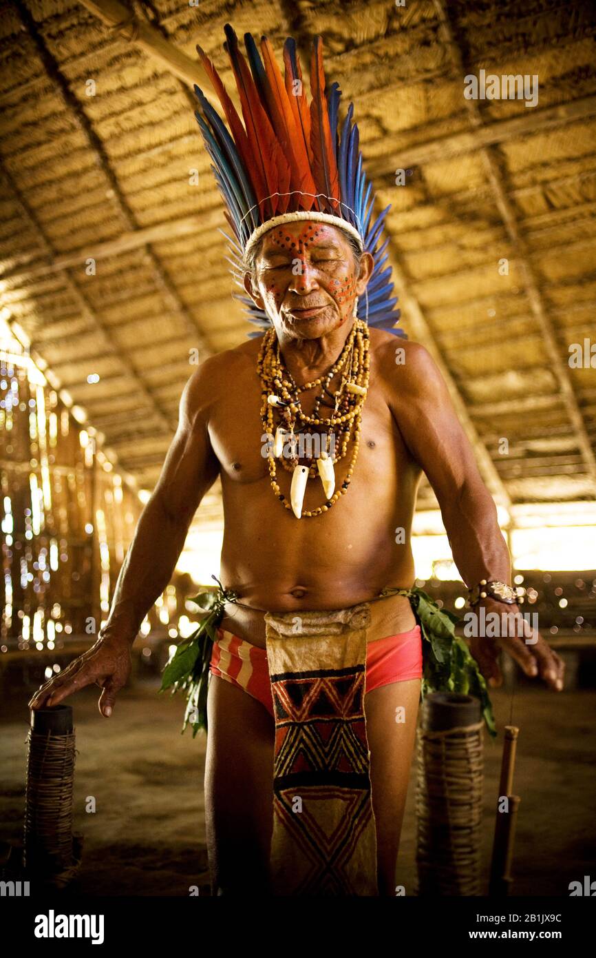Indian, Indigenous dance, Dessano Tribe, Tupé Community, Manaus ...