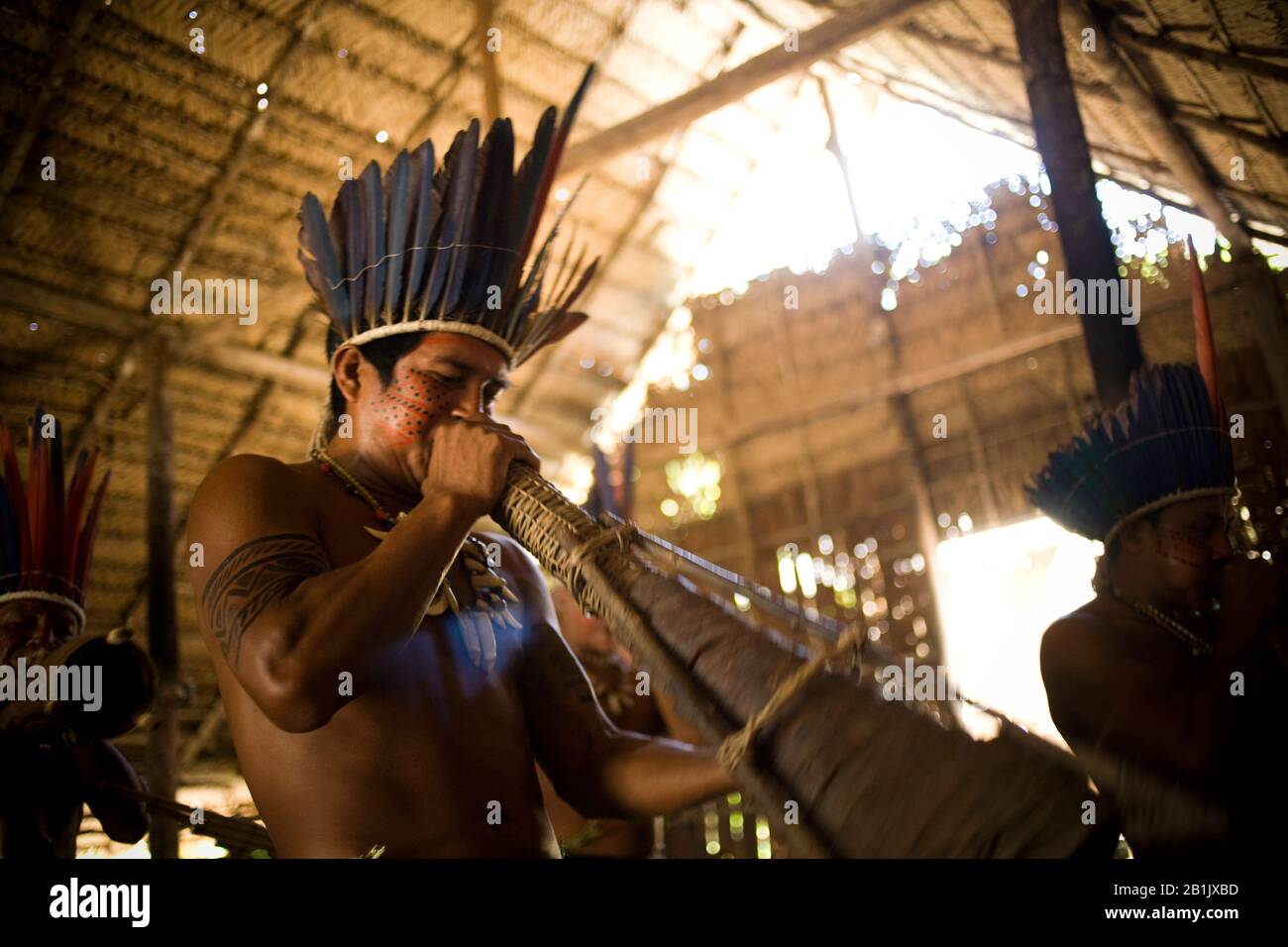 Indigenous people playing musical instruments hi-res stock photography ...