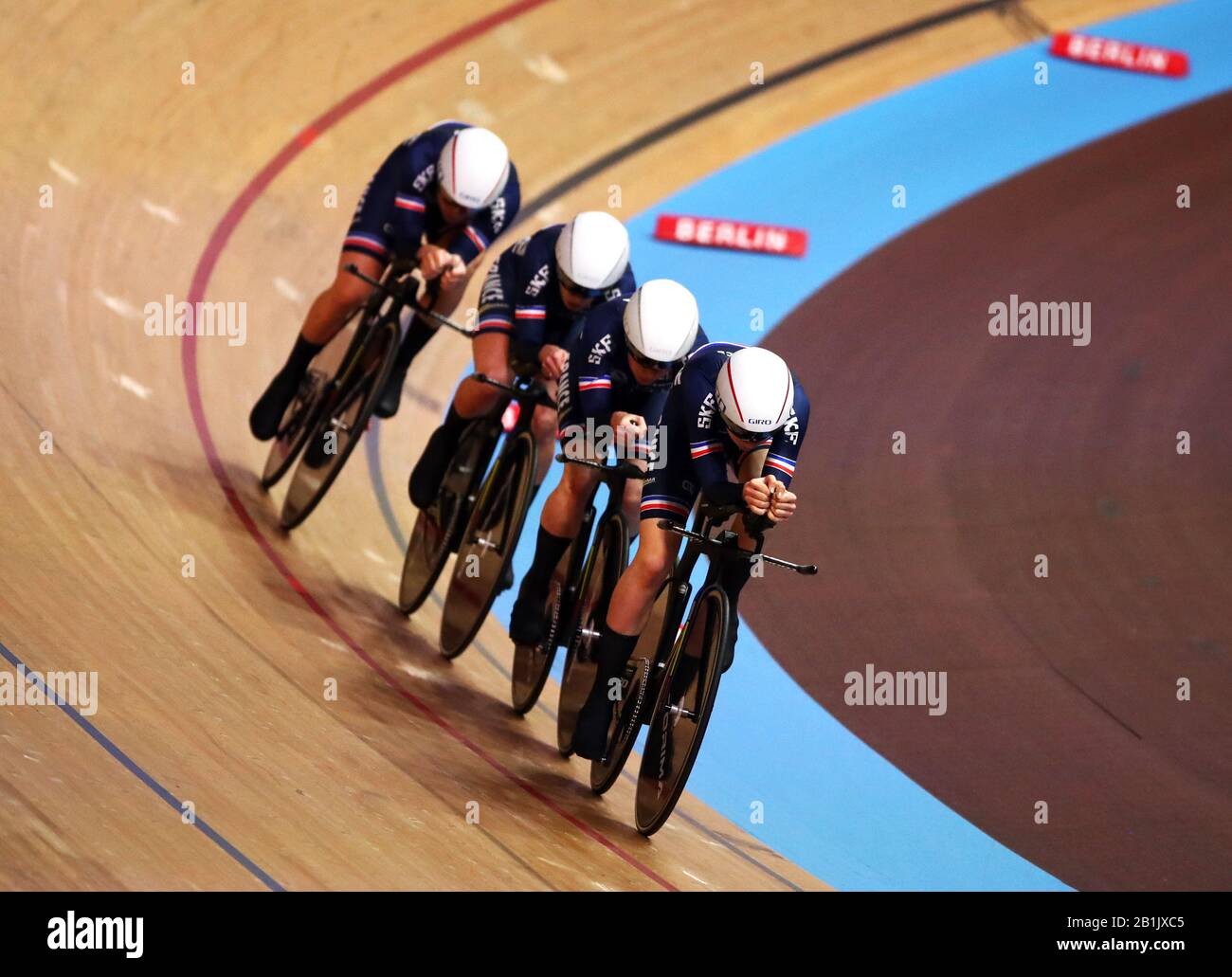 France's Marie Le Net leads her team in the Women's Team Pursuit ...