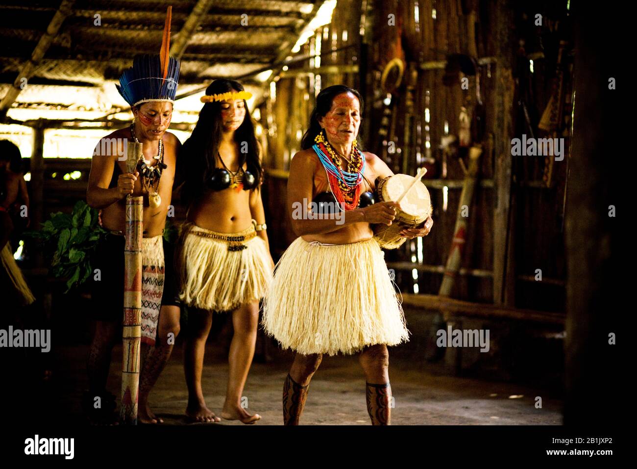 Indian, Indigenous dance, Dessano Tribe, Tupé Community, Manaus ...