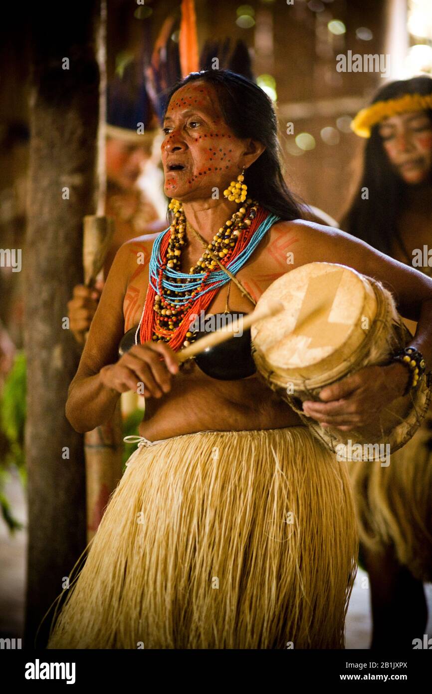 Indian, Indigenous dance, Dessano Tribe, Tupé Community, Manaus ...