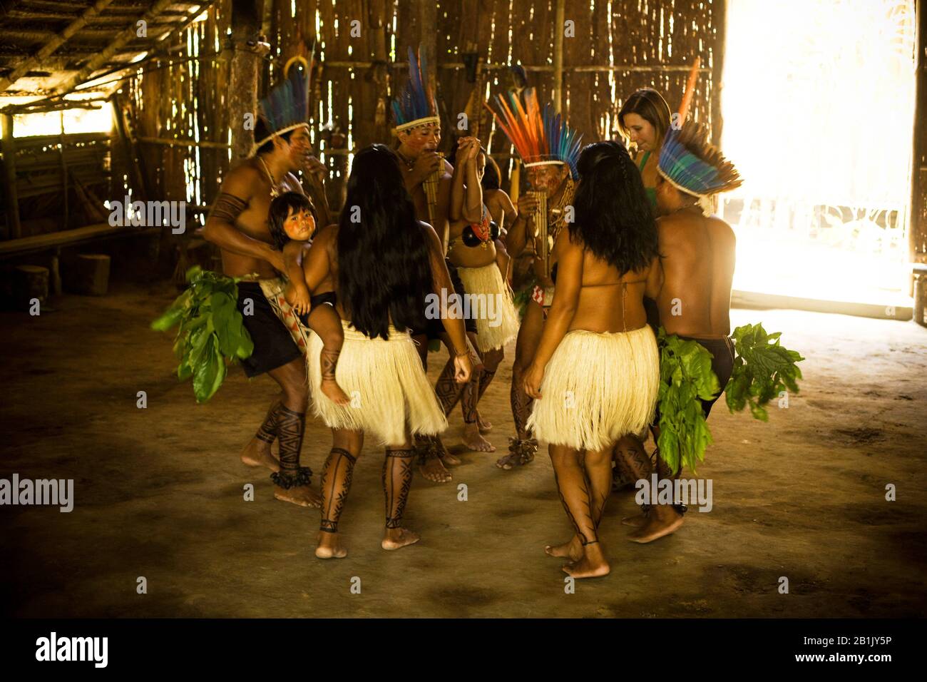 Indian, Indigenous dance, Dessano Tribe, Tupé Community, Manaus ...