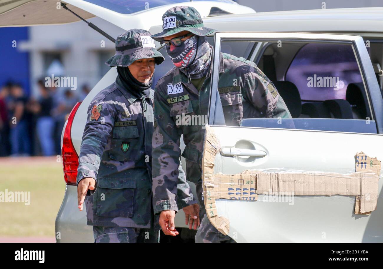 Quezon, Philippines. 25th Feb, 2020. Participants during VIP Security ...
