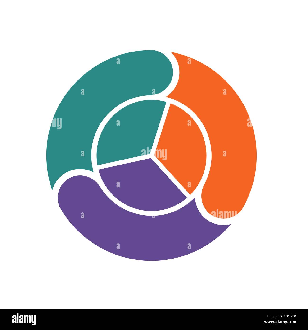 Template from colored pie charts and ring for Infographics circular ...