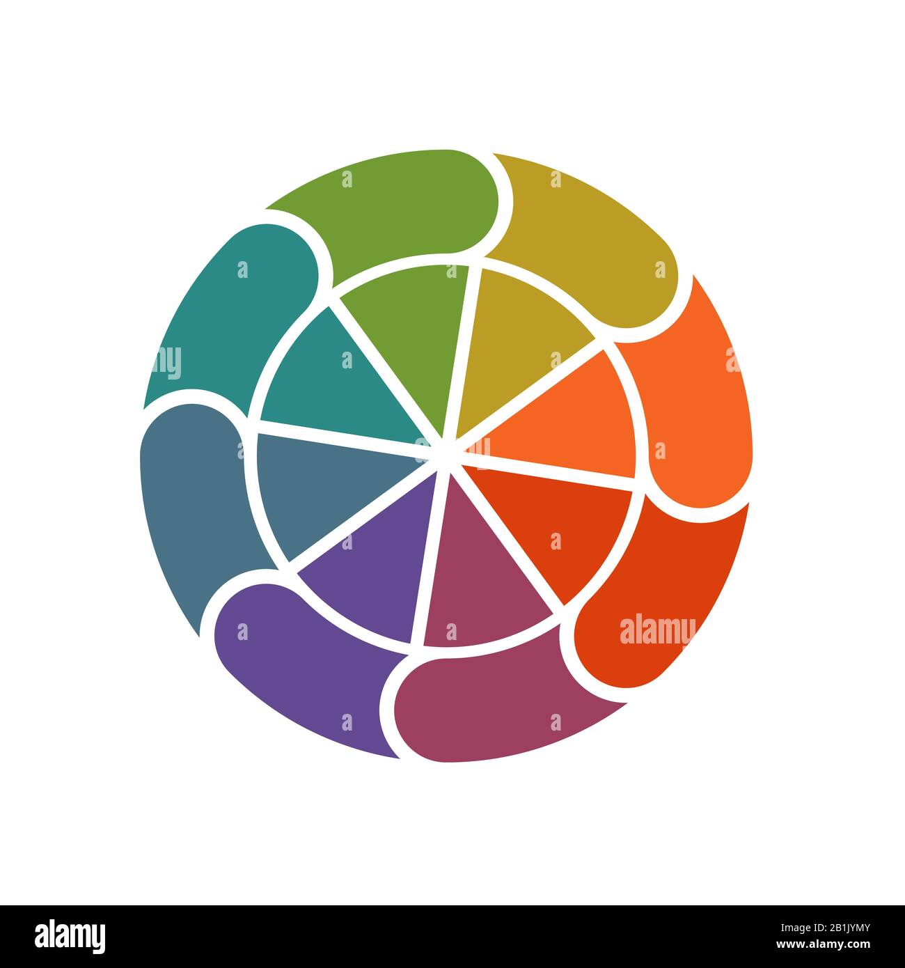 Template from colored pie charts and ring for Infographics circular ...