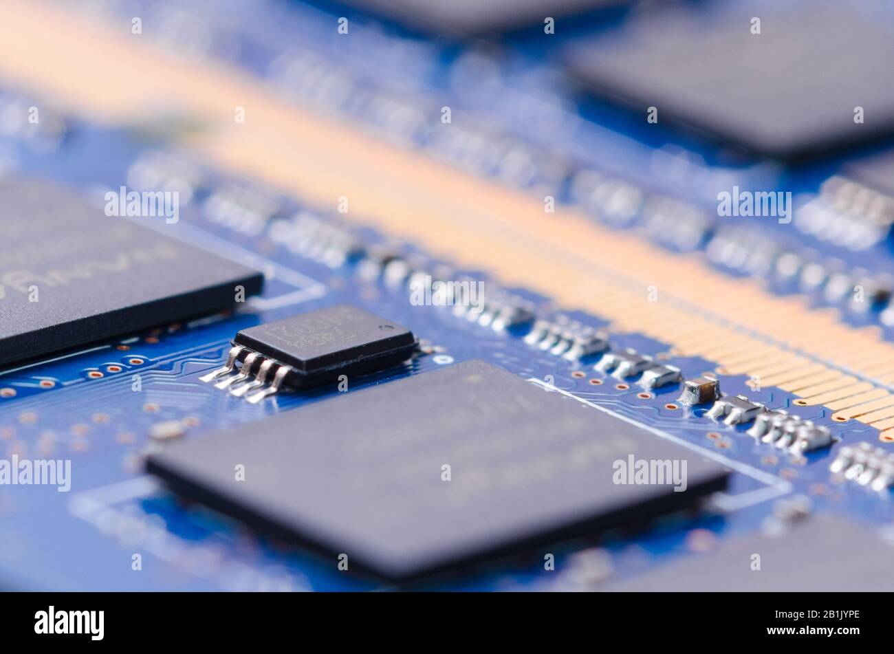 Electronic printed circuit board with computer chips hi-res stock ...