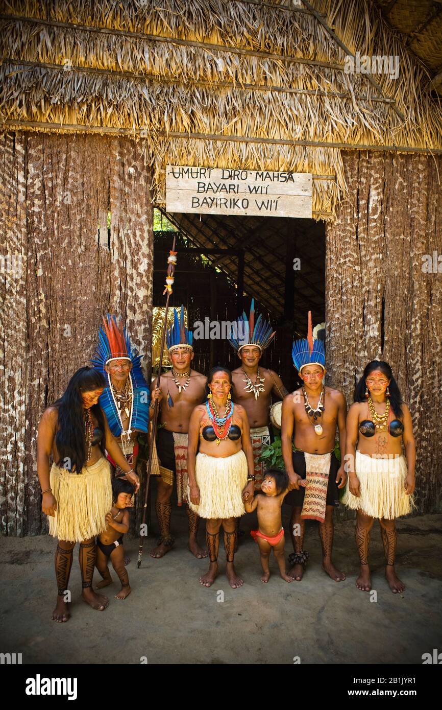 Indian, Indigenous family, Dessano Tribe, Tupé Community, Manaus ...