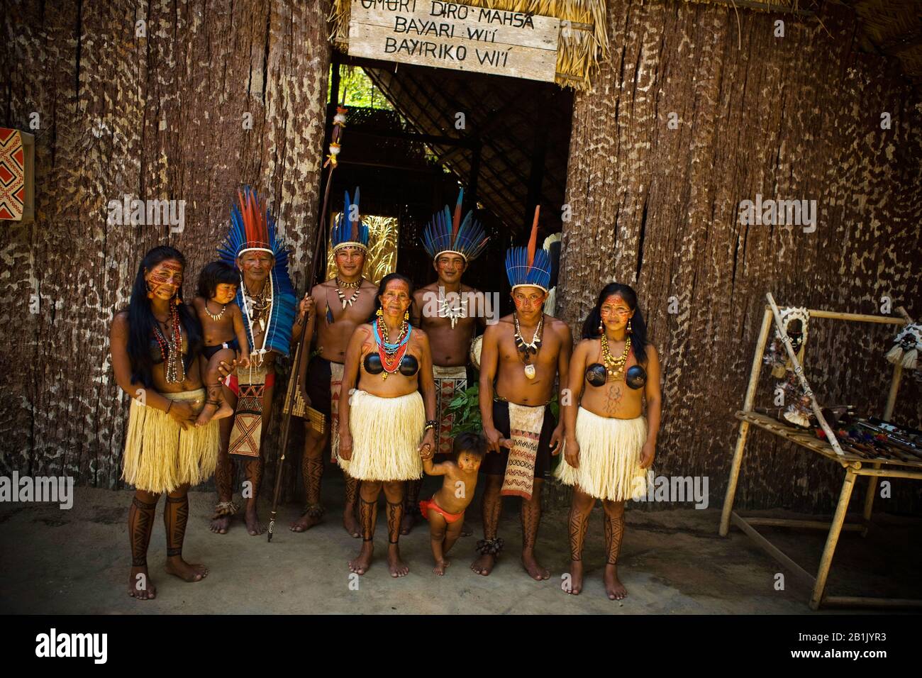 Indian, Indigenous family, Dessano Tribe, Tupé Community, Manaus ...