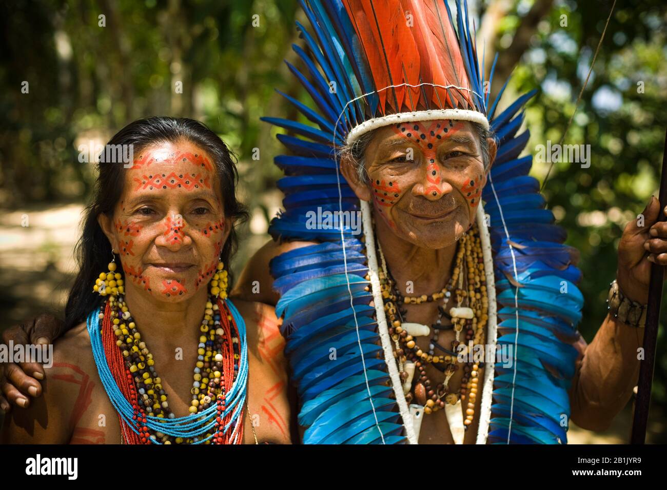 Indian, Indigenous couple, Dessano Tribe, Tupé Community, Manaus ...