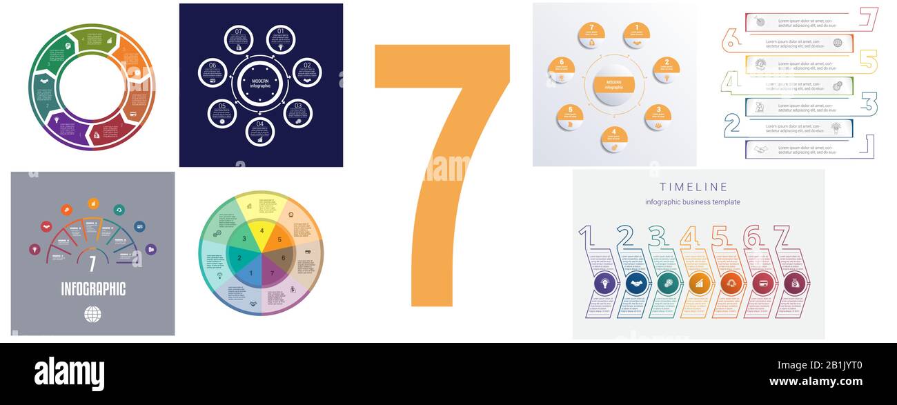 7 part circle infographic Stock Vector Images - Alamy