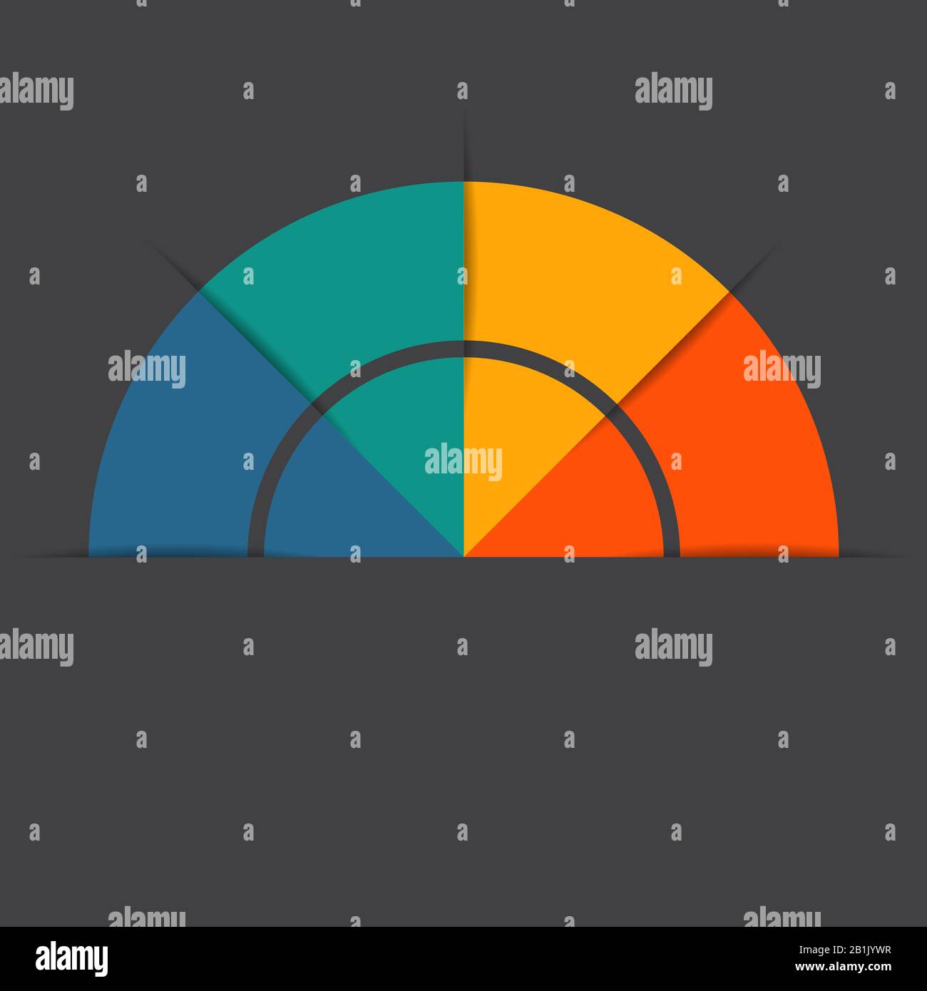 Infographic on dark background. Color Semicircle. Template with text ...