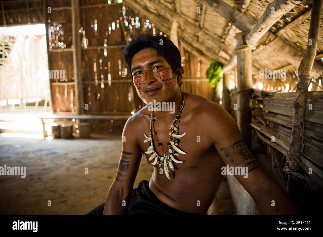 Brazil indigenous people face painting hi-res stock photography and ...