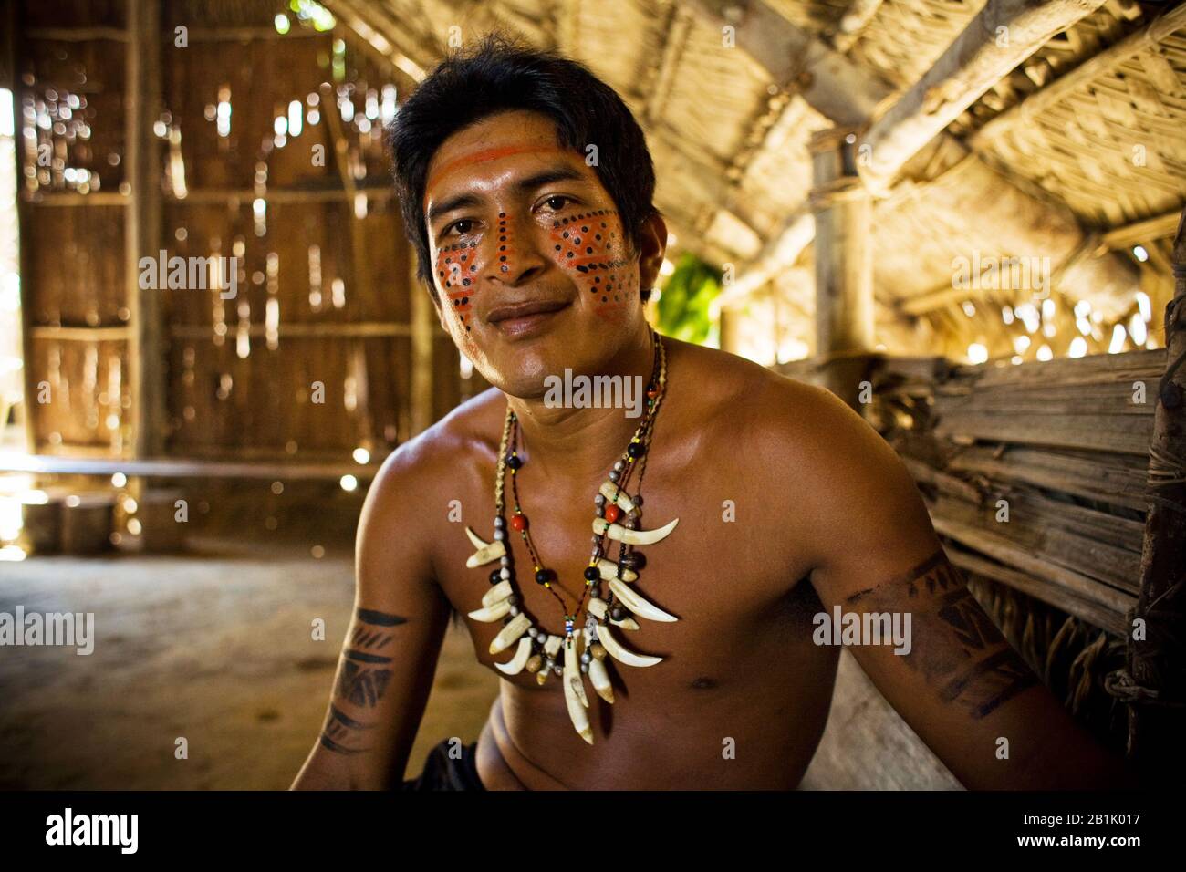 Brazil indigenous people face painting hi-res stock photography and ...