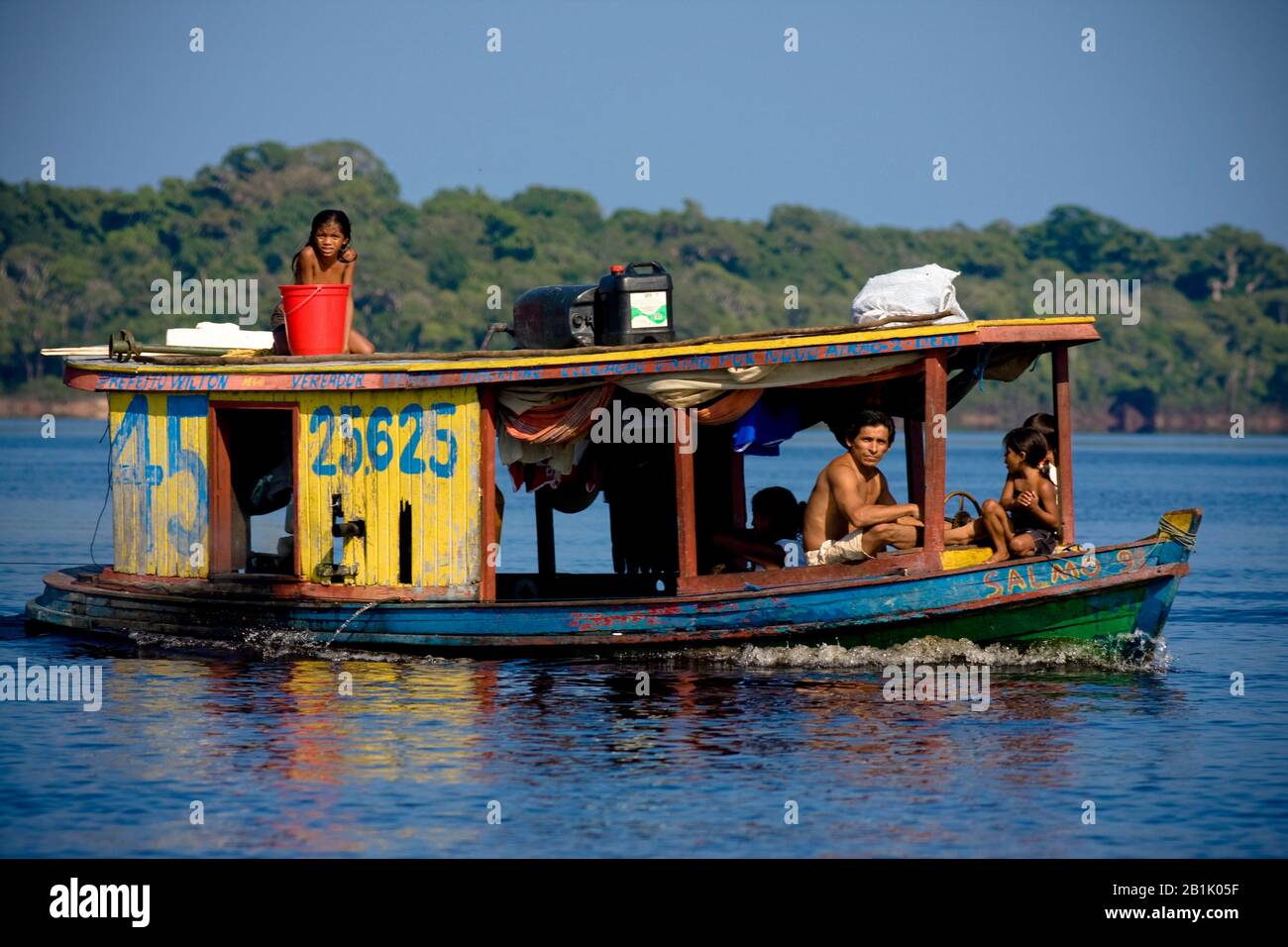 Boat Transporting People, Bom Jesus Community, Negro River, Novo Airão ...