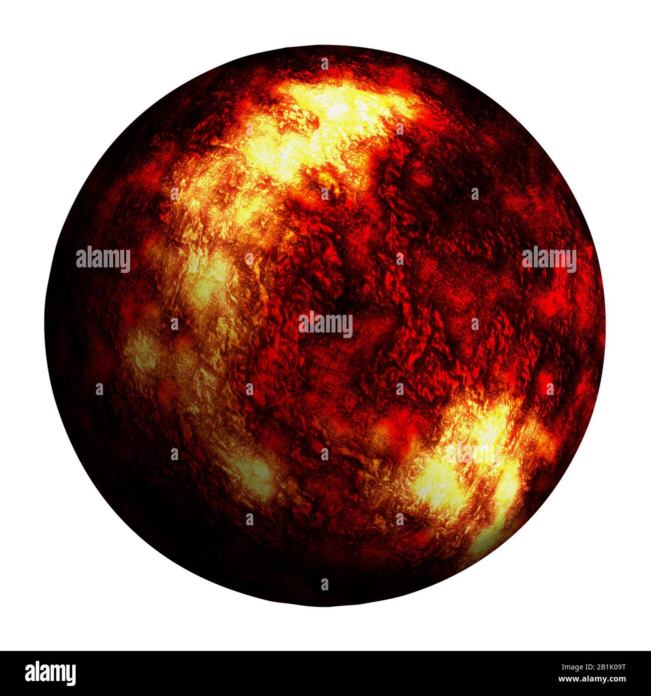 red burn planet isolated and add clipping path. 3d illustration design ...