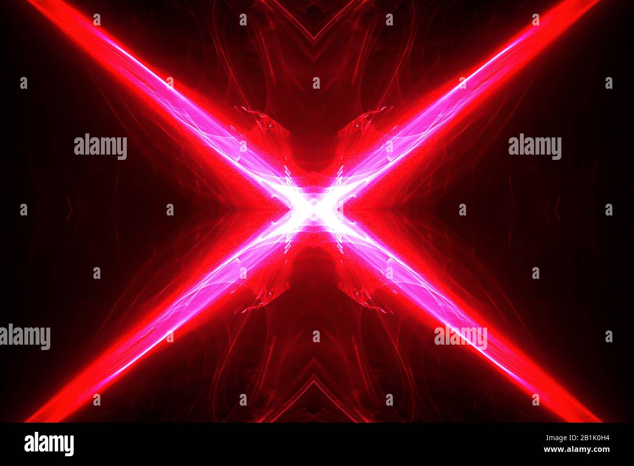 red circular wave glow. kaleidoscope lighting effect. abstract ...