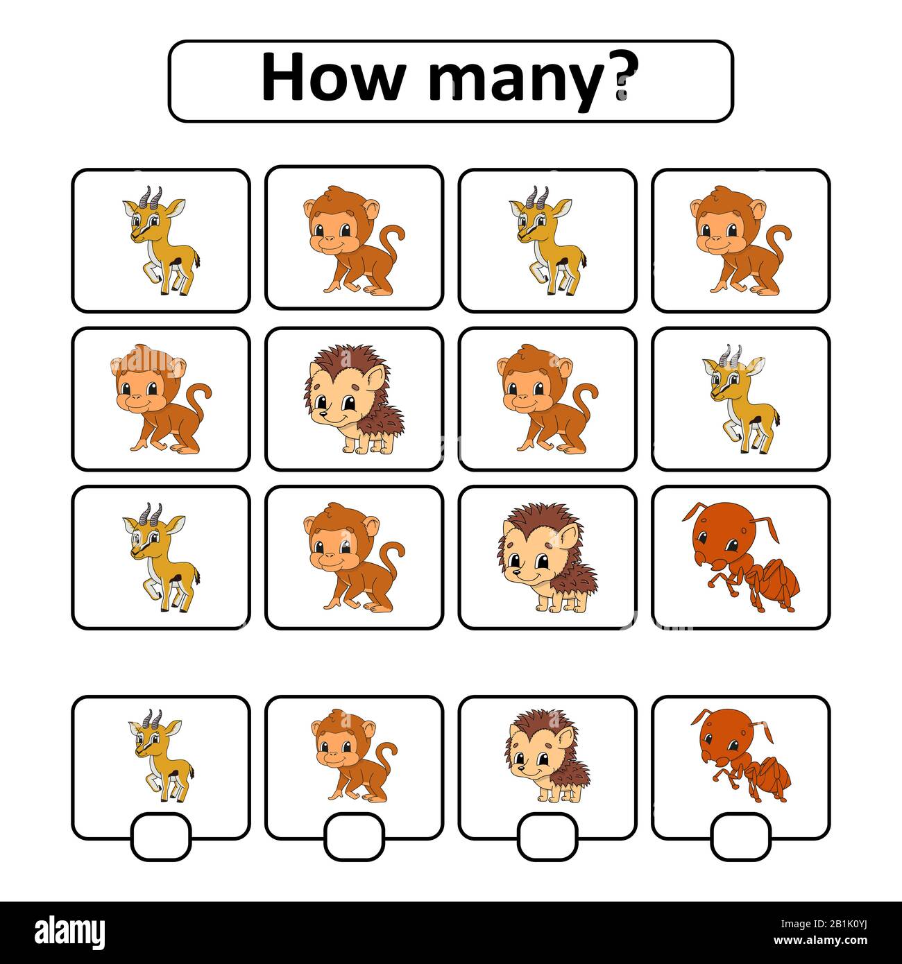 Counting game for children of preschool age. Learning mathematics. How ...