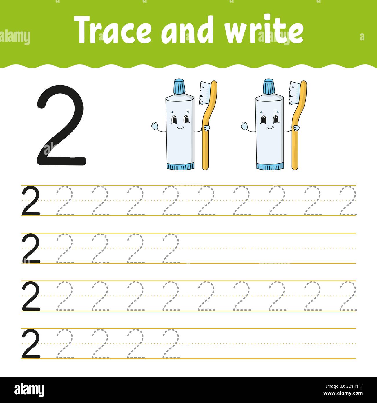 Trace and write. Handwriting practice. Learning numbers for kids ...