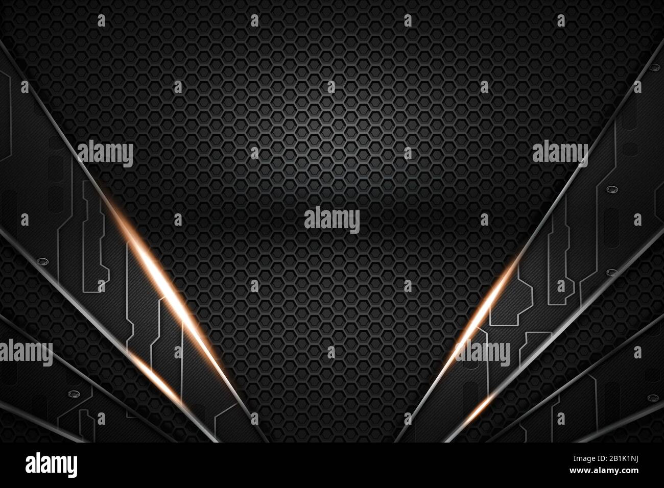 black carbon fiber and chromium frame. metal background. material ...