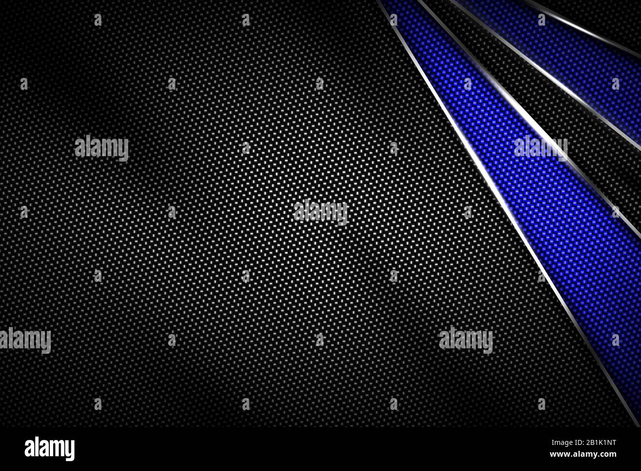 blue and black carbon fiber and chromium frame. metal background ...