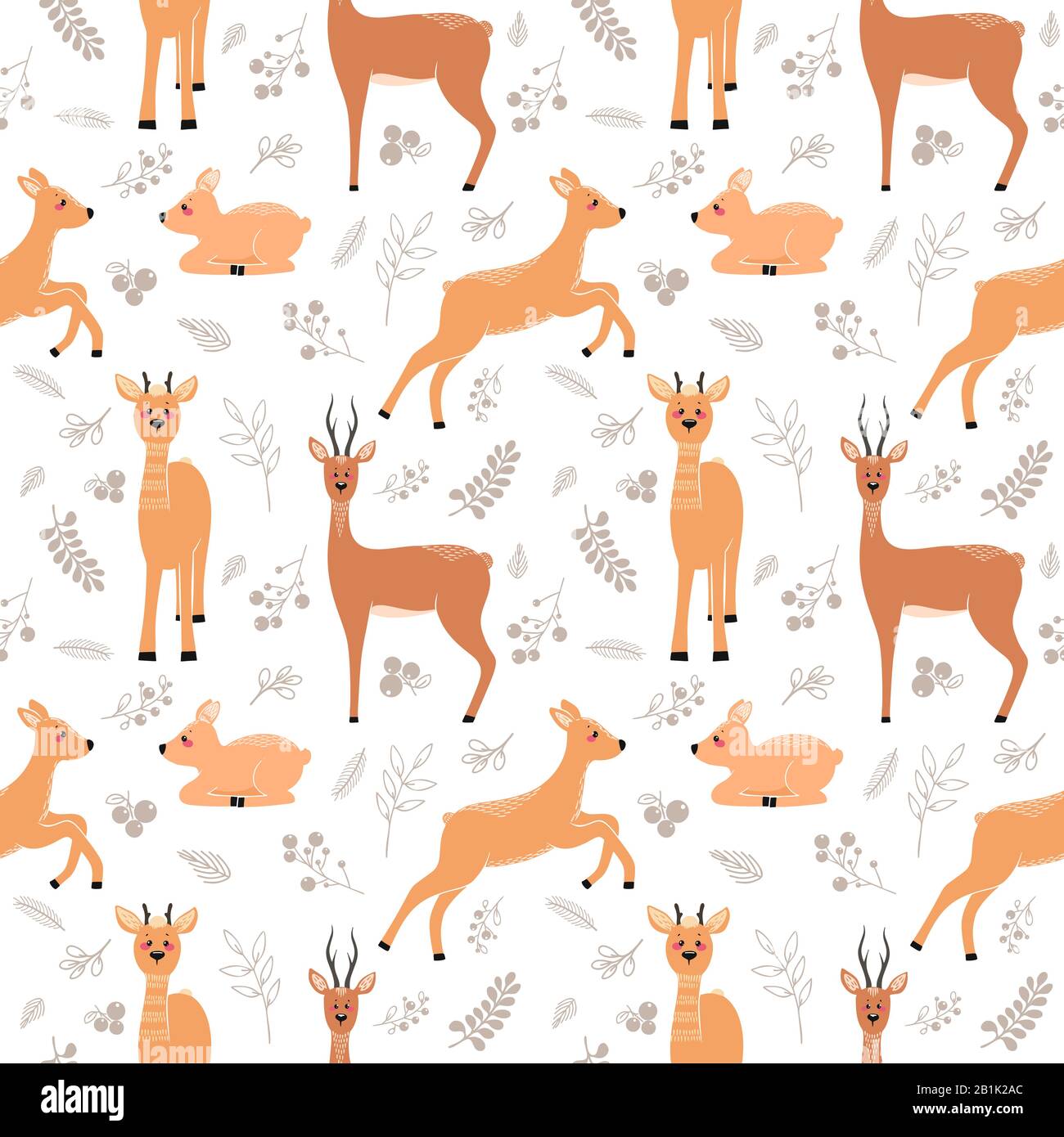 Cute doe roe cartoon character hi-res stock photography and images - Alamy