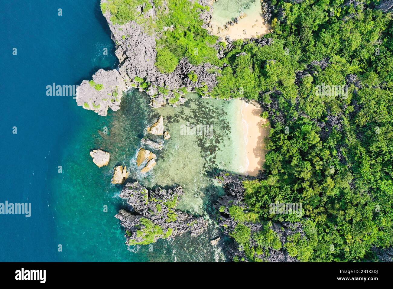 Matukad Island, Caramoan Islands, Philippines. Wild white sand beach ...