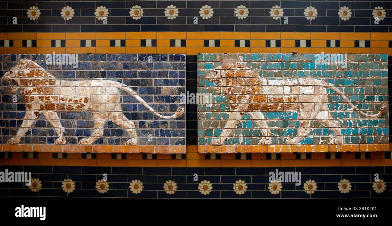 Lion relief. Procession Street. Babylon. Neo-Babylon. Nebuchadnezzar II ...