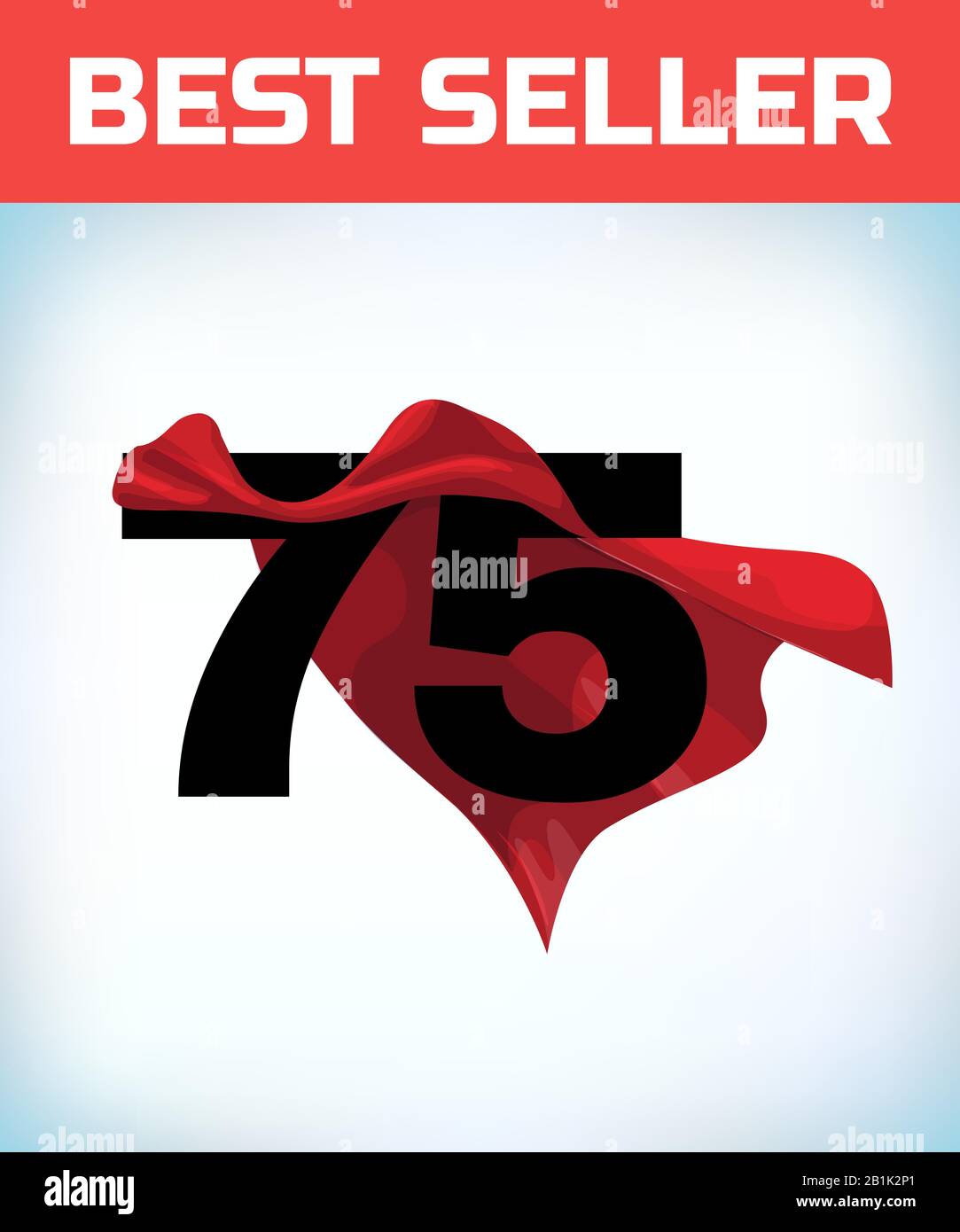 Arabic number seventy five in the red cloak of the winner of the super ...