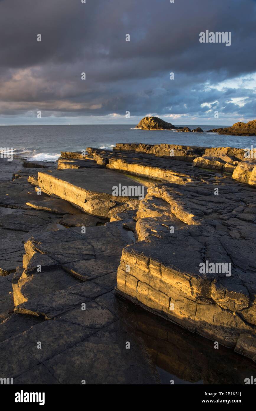 Dramatic coastal scenery and light on the Isle of Man, Irish Sea, UK ...