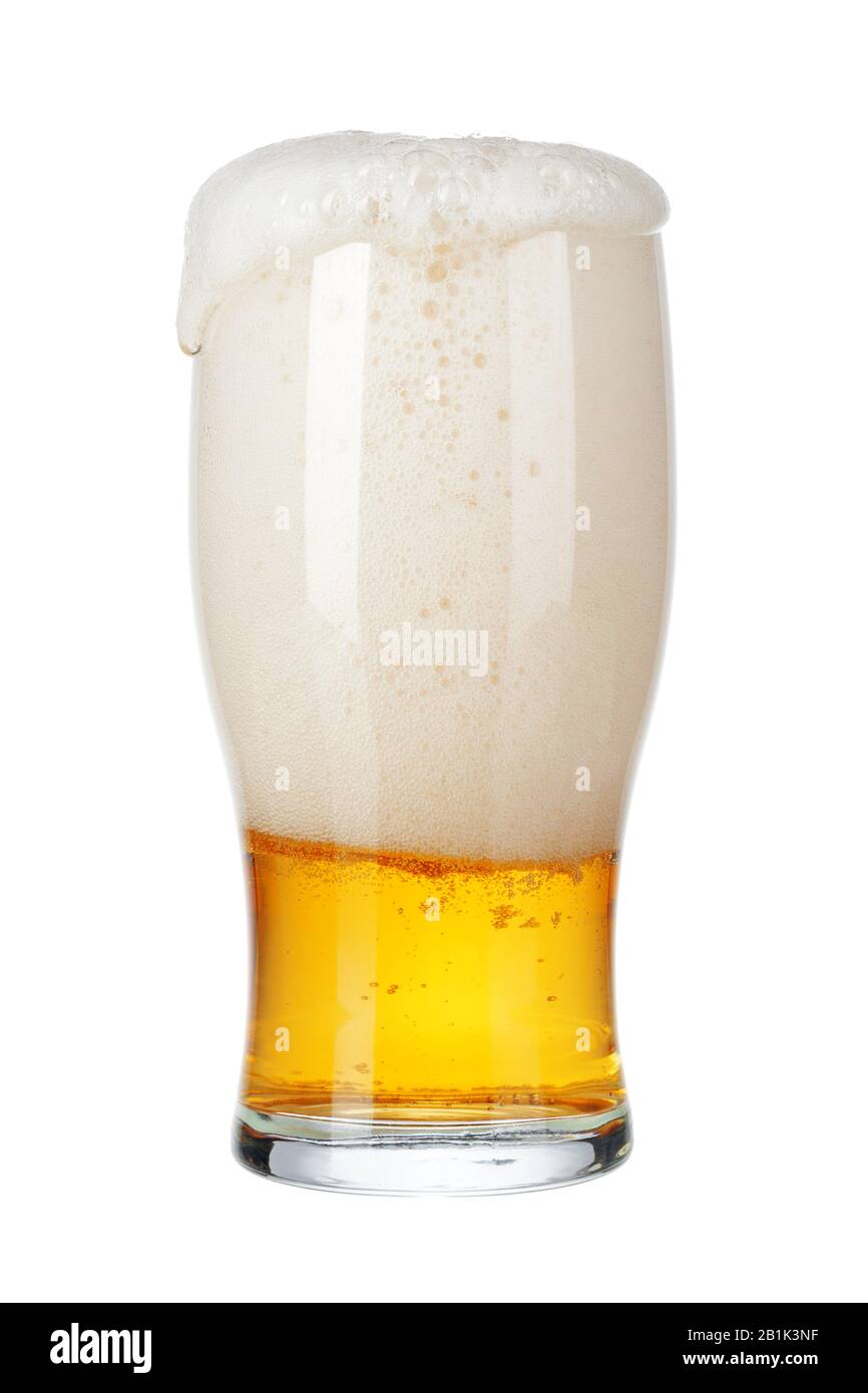 Single glass of beer close up isolated on white background Stock Photo ...