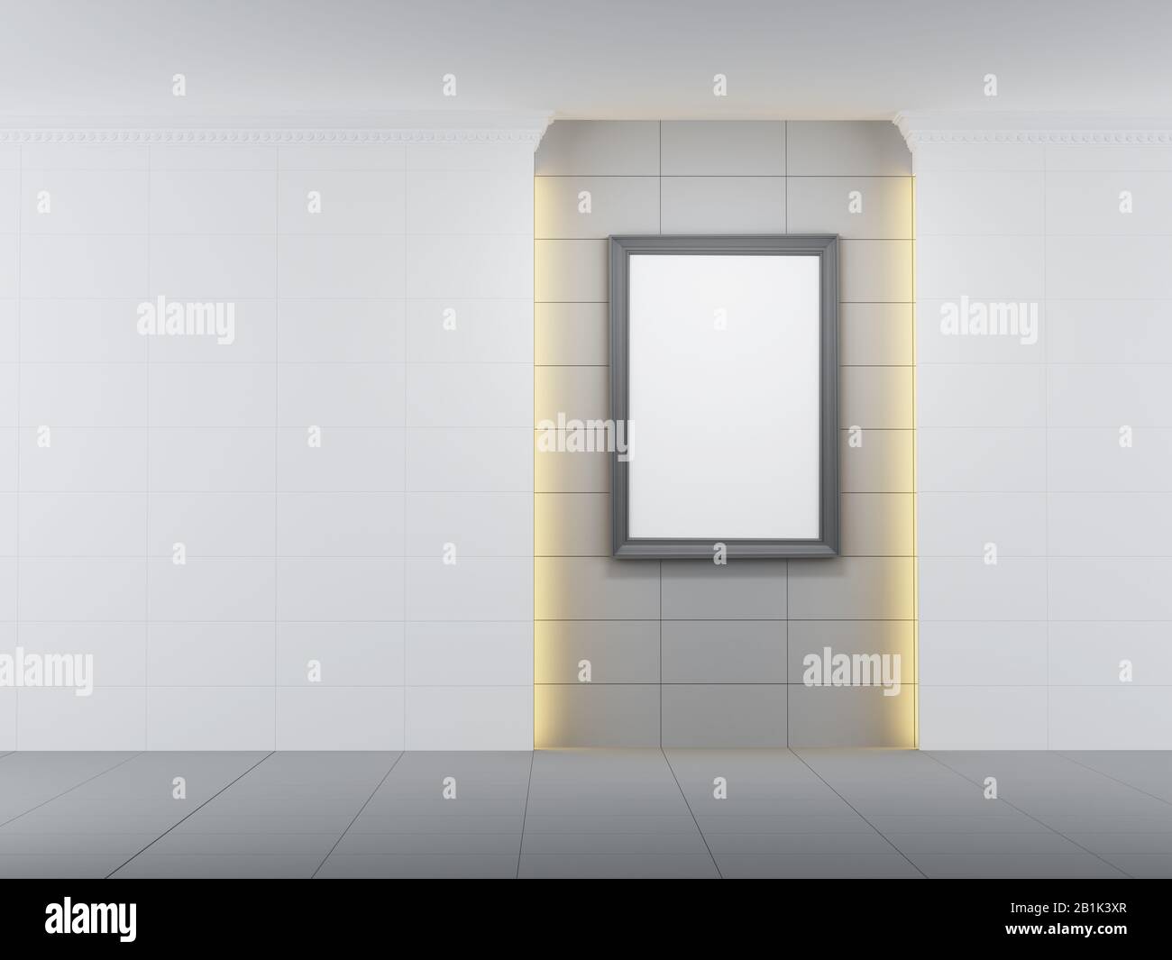 blank picture in the gallery, 3d rendering Stock Photo - Alamy