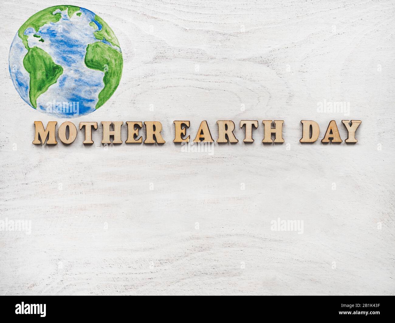 Earth Day. Beautiful greeting card. Top view Stock Photo - Alamy
