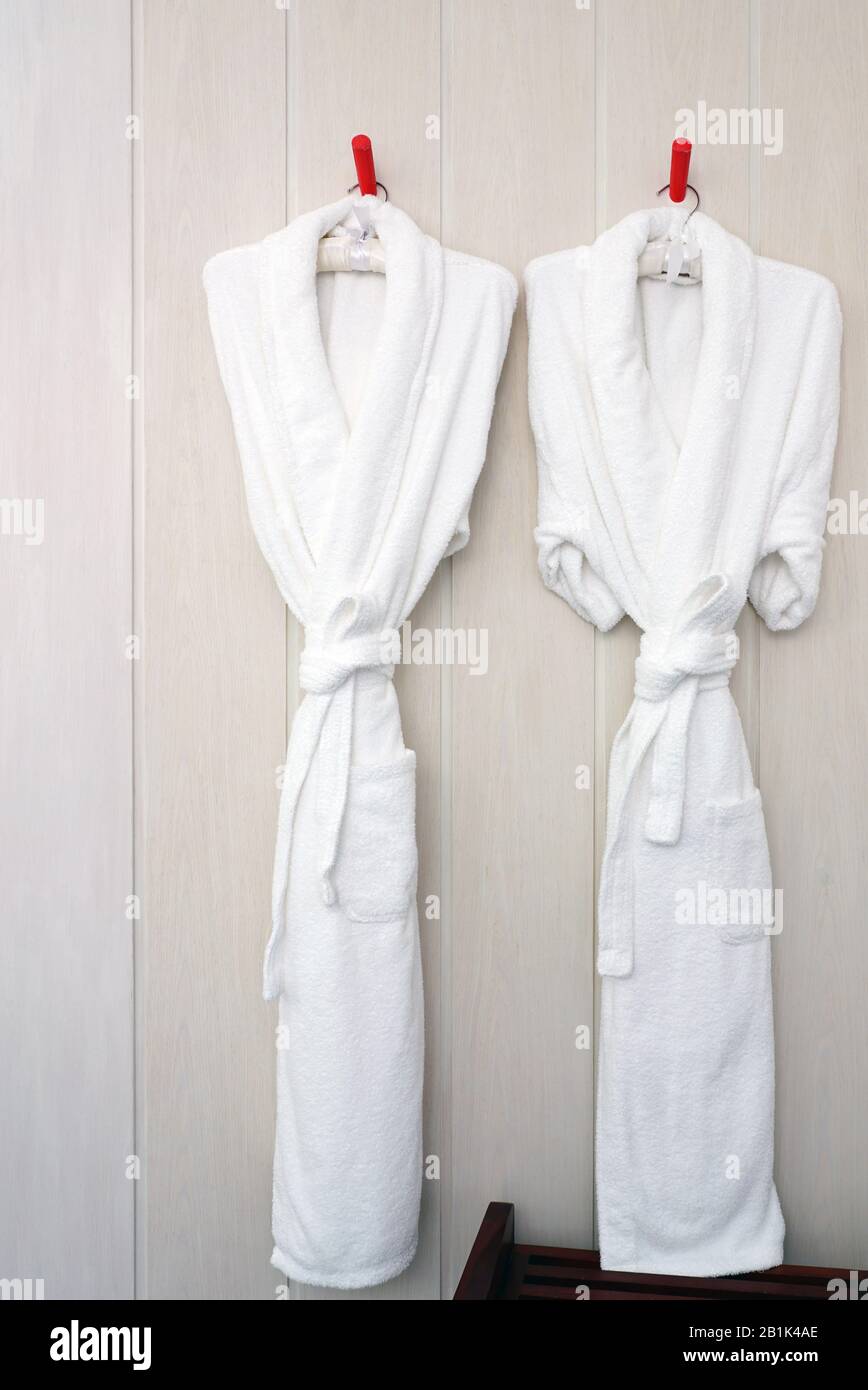 White terry robe hi-res stock photography and images - Alamy