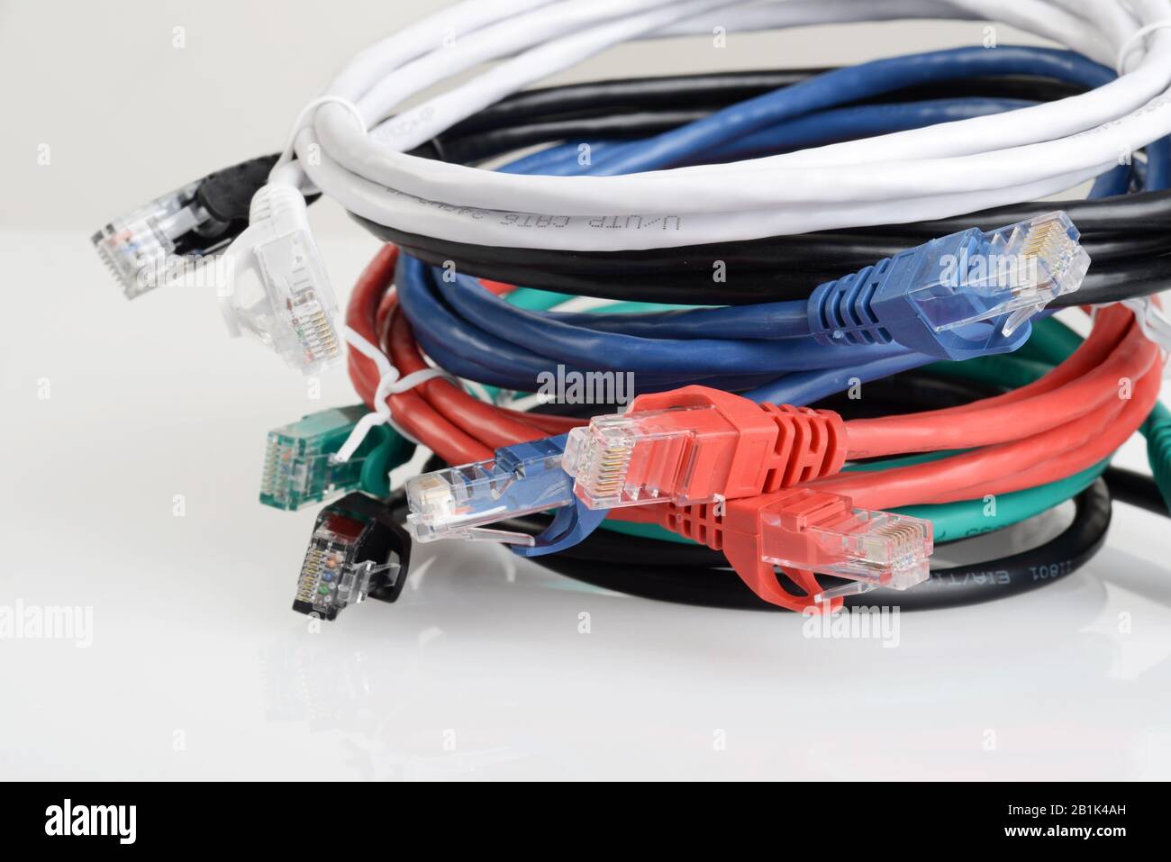 Closeup pile of network cables Stock Photo - Alamy